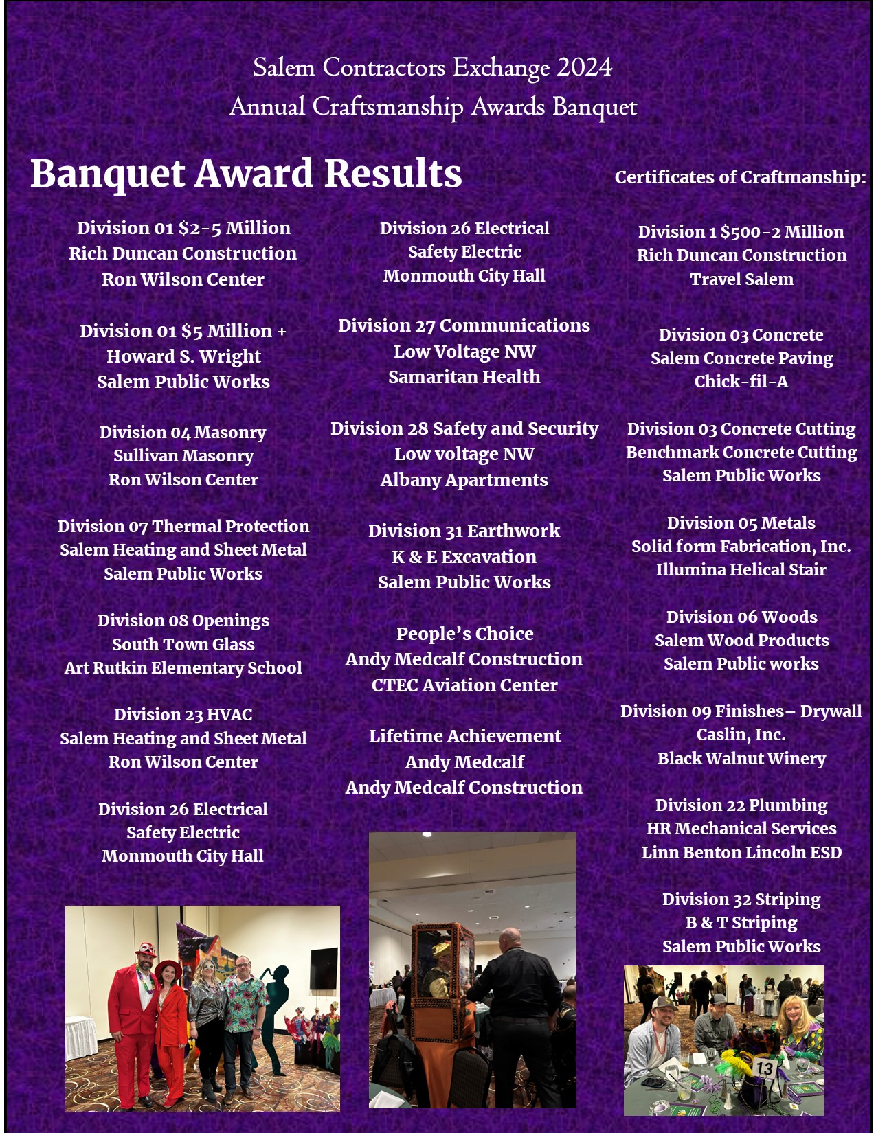 Awards Banquet Recap - Salem Contractors Exchange